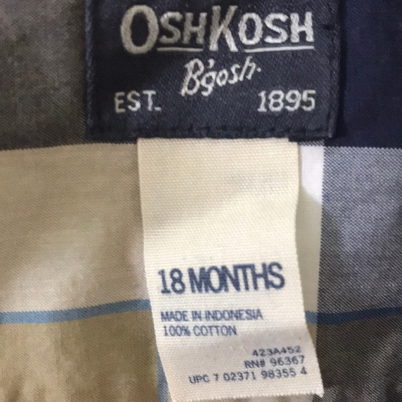 OshKosh B'gosh | One Pieces | Osh Kosh Buttonup Plaid Bodysuit | Poshmark
